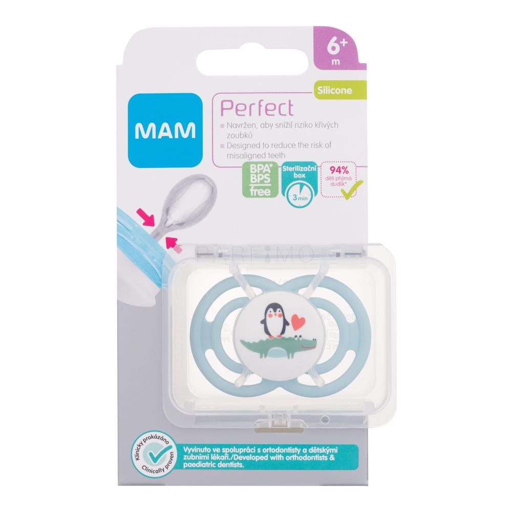 MAM Perfect Silicone Pacifier 6m+ Penguin Duda za djecu 1 kom | Lijepa.hr