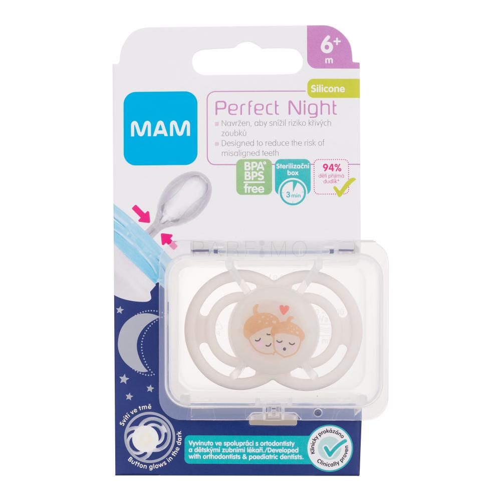 MAM Perfect Night Silicone Pacifier 6m+ Acorns Duda za djecu 1 kom ...
